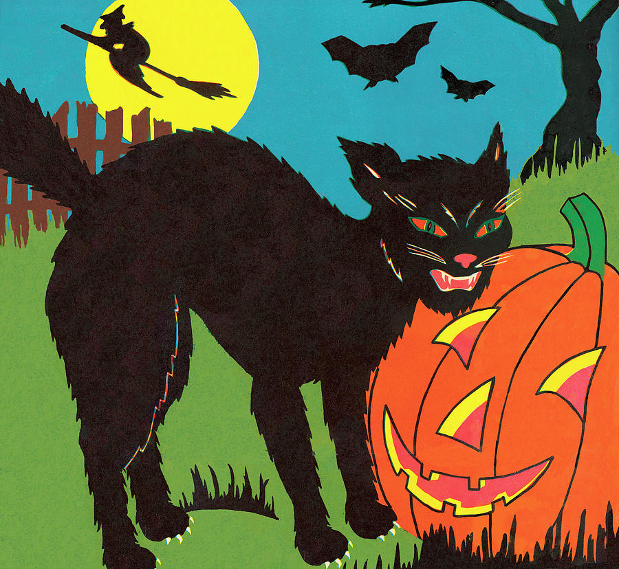 Black cat Drawing by CSA Images - Fine Art America