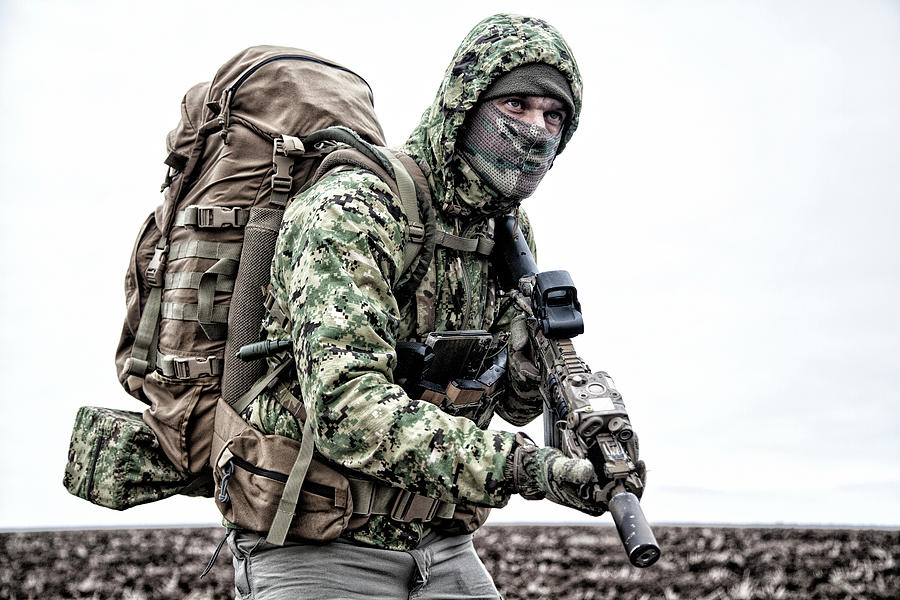 Military Mercenary Wearing Hooded Camo Photograph by Oleg Zabielin - Fine Art America