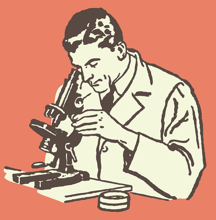 Scientist Using Microscope Drawing by CSA Images - Fine Art America
