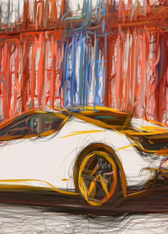 Ferrari 458 Italia Spider Drawing Digital Art by CarsToon Concept ...