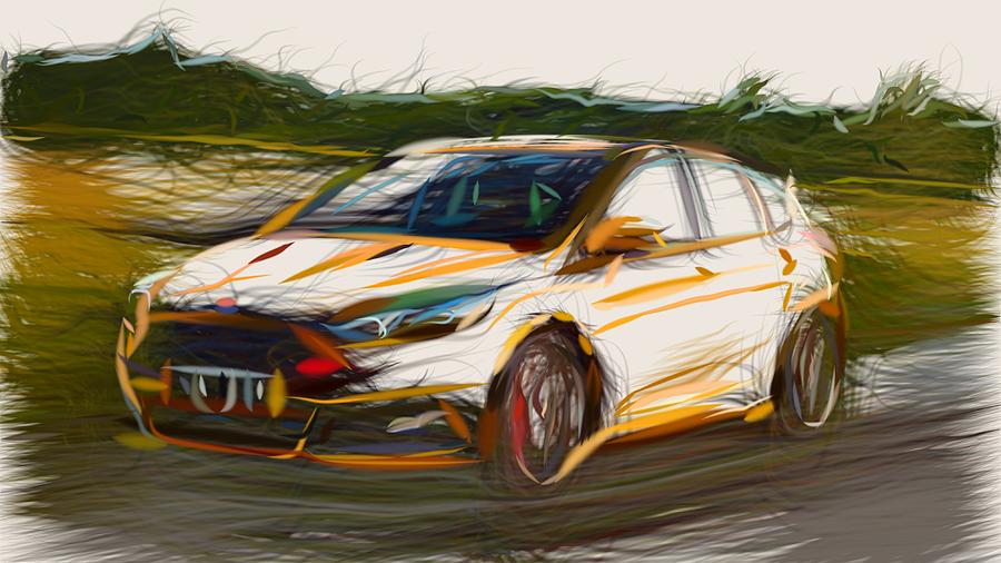 Ford Focus ST Draw Digital Art by CarsToon Concept - Fine Art America