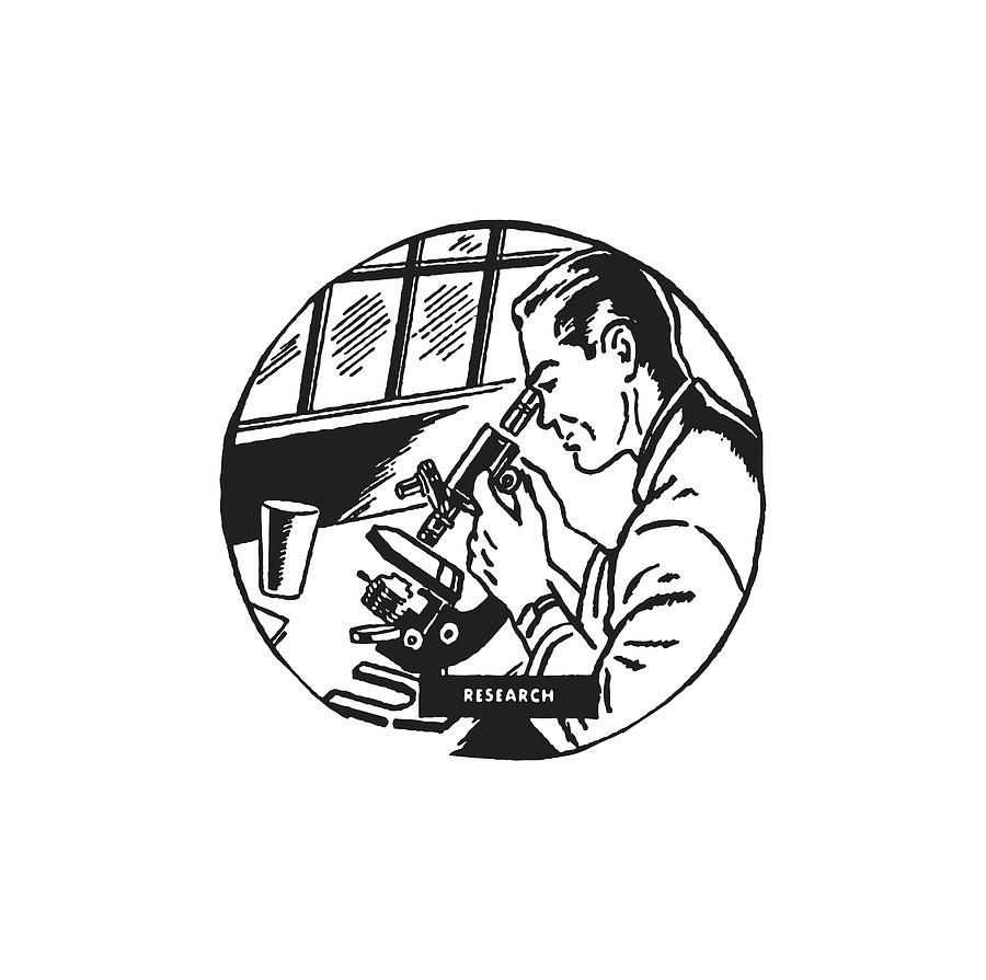 Scientist Using Microscope Drawing by CSA Images - Fine Art America