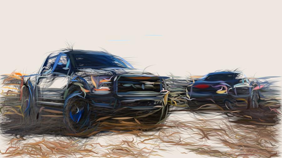 Ford F 150 Raptor Drawing Digital Art by CarsToon Concept - Fine Art ...