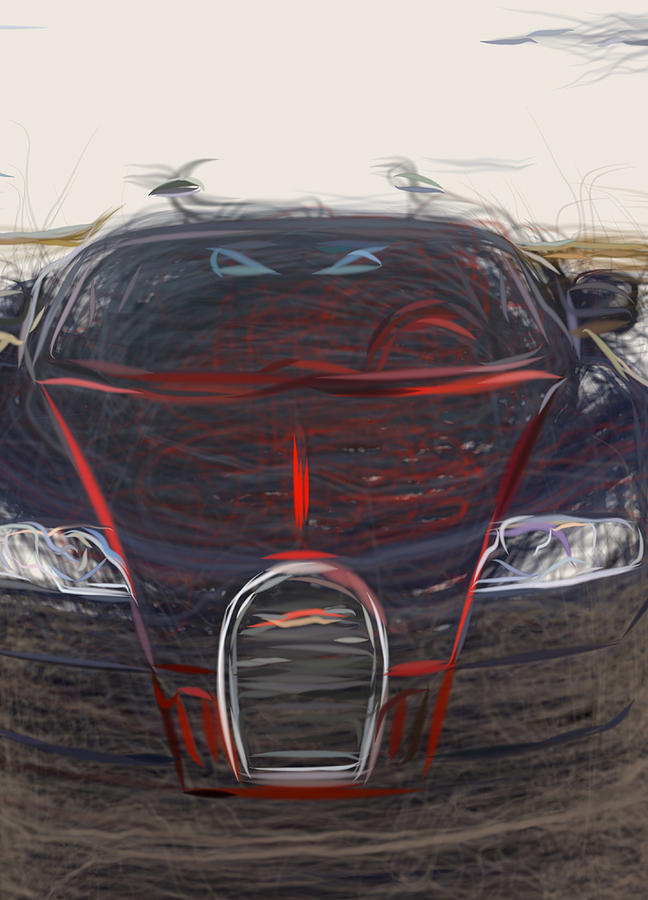 Bugatti Veyron Drawing Digital Art by CarsToon Concept - Fine Art America