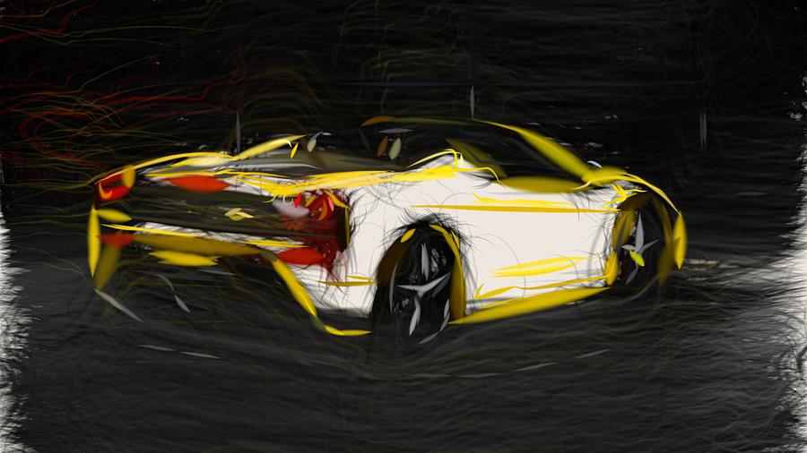 Ferrari Scuderia Spider Draw Digital Art by CarsToon Concept - Fine Art ...