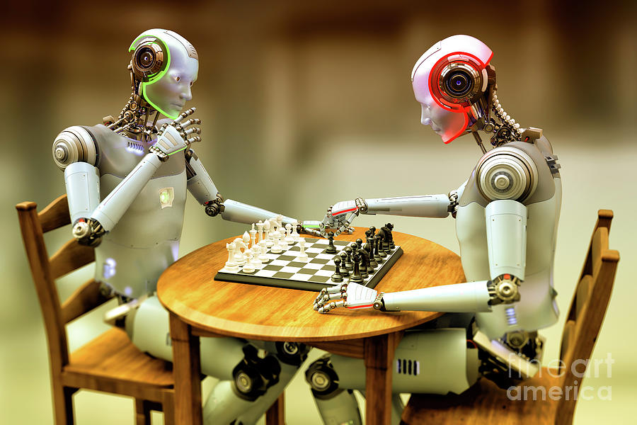 Robots Playing Chess Photograph by Kateryna Kon/science Photo Library - Fine Art America