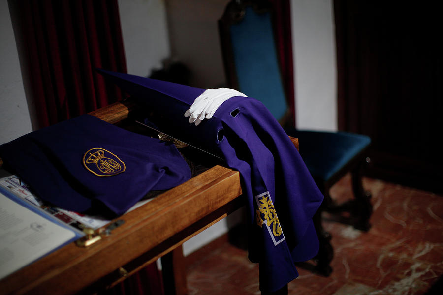 A Capirote and Gloves of a Penitent Photograph by Jon Nazca - Fine Art ...
