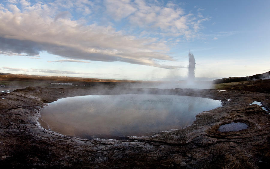 A Geyser Erupts Near a Geothermal Hot Photograph by Bob Strong - Fine ...