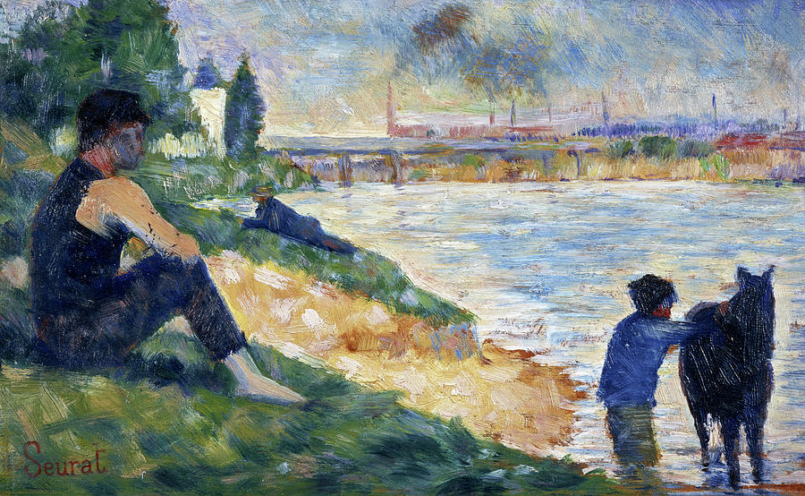 A Study for A bathing, 1883 Painting by Georges Seurat - Fine Art America