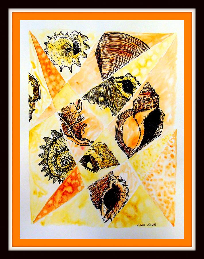 Abstract Shells Mixed Media by Elissa Smith - Fine Art America