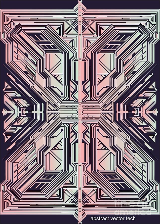Abstract Tech Backgroundvector Digital Art by Gudron - Fine Art America