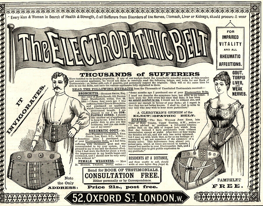 Advertisement For 'the Electropathic Belt', S Drawing by English School - Pixels Merch