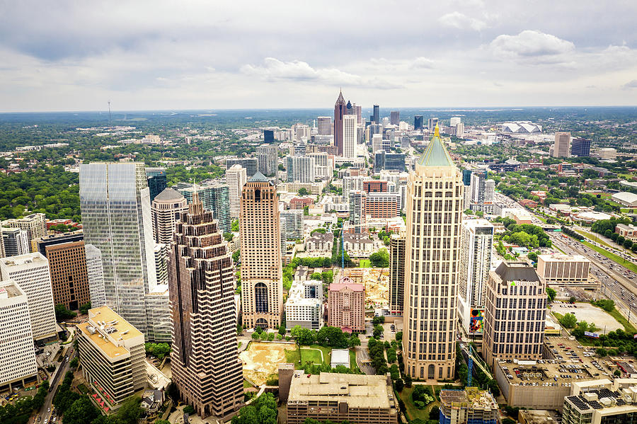 Aerial view Atlanta Skyline Photograph by Rod Gimenez - Fine Art America