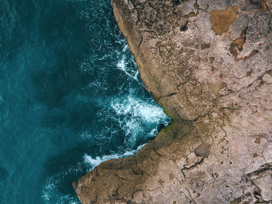 Aerial View Of Ocean Coastline, Lembongan, Indonesia Photograph by Cavan Images / Konstantin ...