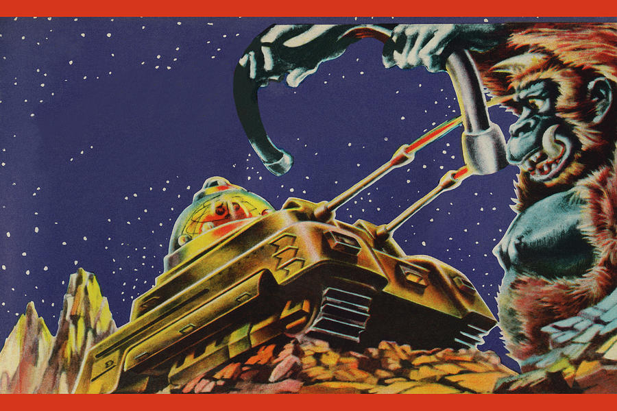 Alien Ape Attack Painting by Unknown - Pixels