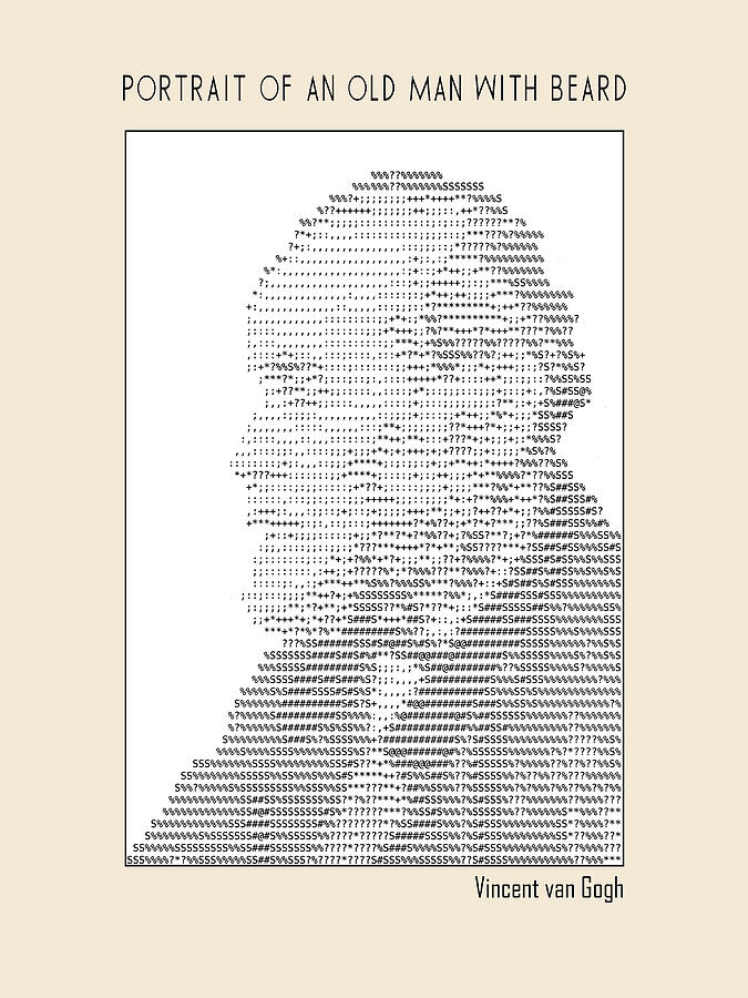 Ascii Art Minimalist â€“ Portrait of an Old Man With Beard â€“ Ascii ...