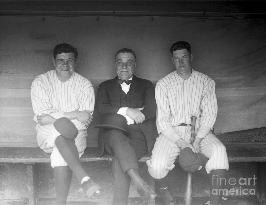 Babe Ruth Posing With Jacob Ruppert Photograph by Bettmann - Fine Art ...