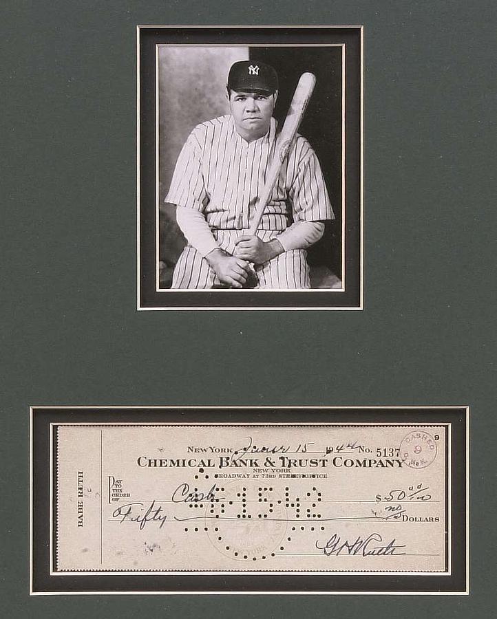 Babe Ruth Signed Check Display Photograph by Redemption Road