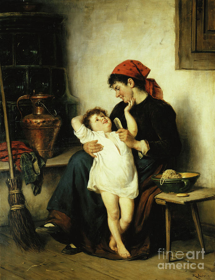 Bathtime Painting by Rudolf Epp - Fine Art America