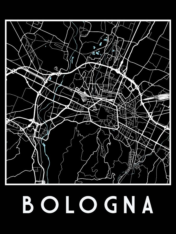 Bologna, Italy Minimalist Map Poster Painting by Celestial Images - Pixels