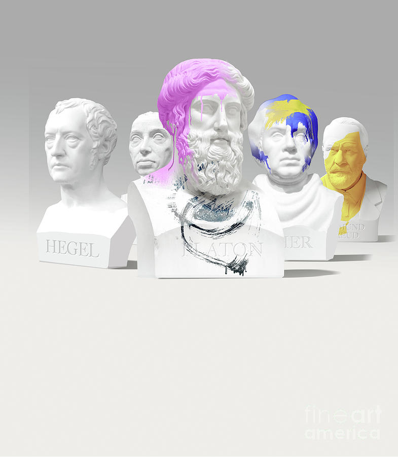 Busts Of Philosophers Vandalised With Paint Photograph by Smetek ...