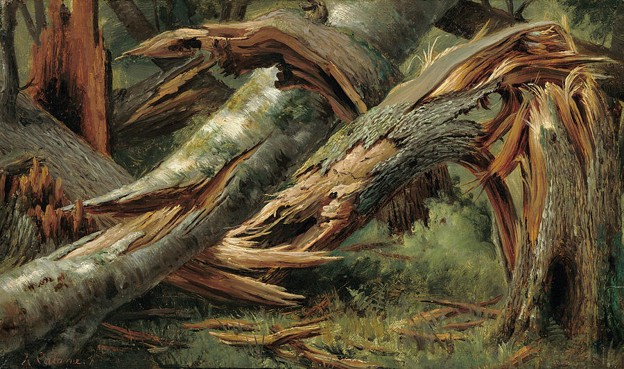 Calame: Fallen Tree, C1839 Painting by Alexandre Calame - Fine Art America