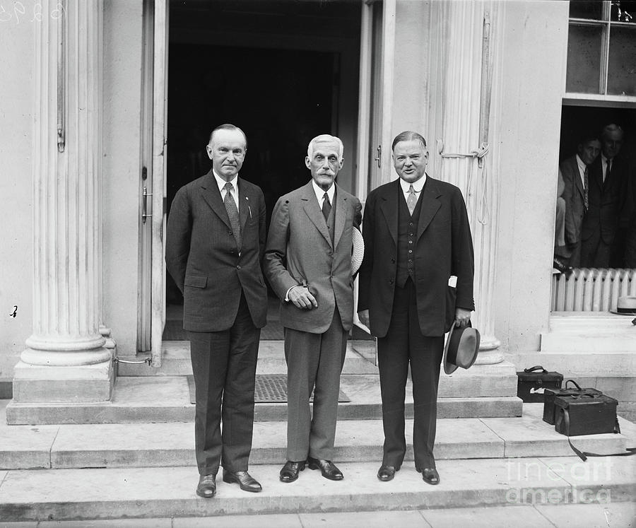 Calvin Coolidge, Andrew Mellon And Herbert Hoover At The White House, Washington, D.c., 1928 ...