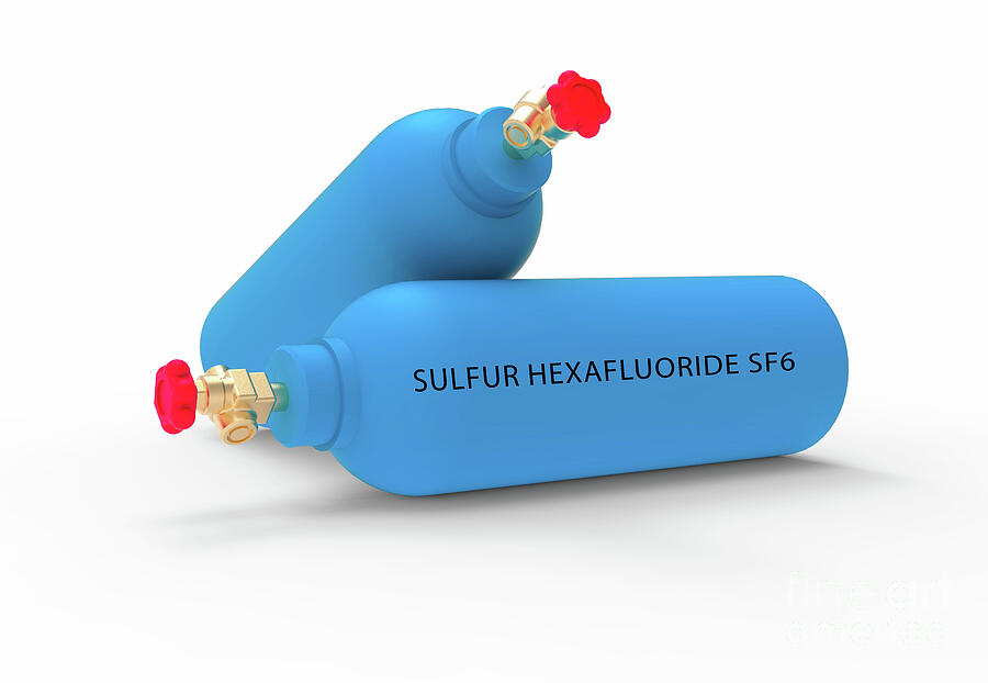 Canister Of Sulphur Hexafluoride Gas by Wladimir Bulgar/science Photo Library