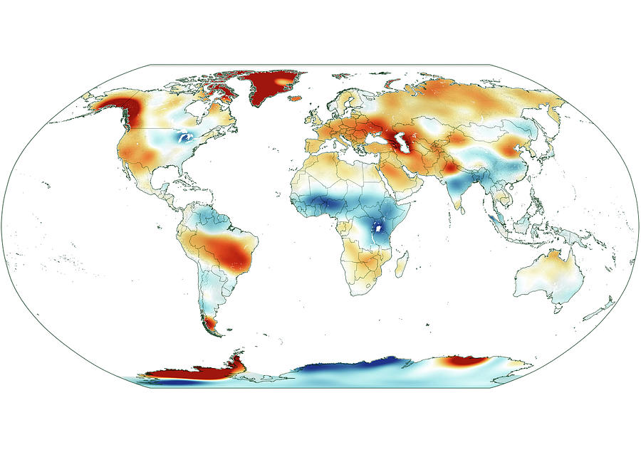 Changes In Earths Surface Mass, Data Map Photograph by Science Source ...
