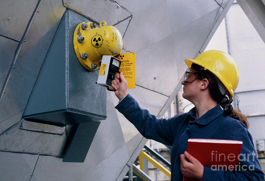 Checking A Radioactive Level Gauge Photograph by Science Photo Library ...