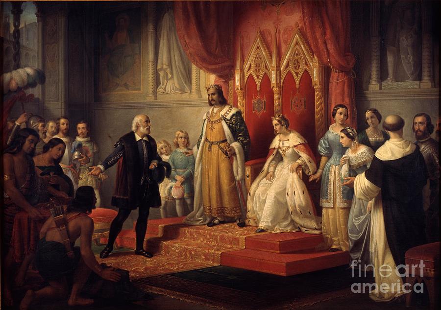 Christopher Columbus At The Court by Heritage Images