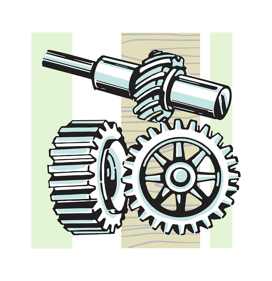 Cogs and Nuts Drawing by CSA Images - Fine Art America