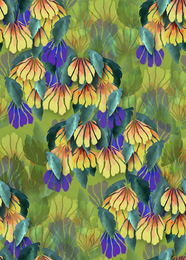 Collage Florals Birthday 2 Repeat Pattern Mixed Media by Rachel Watson ...