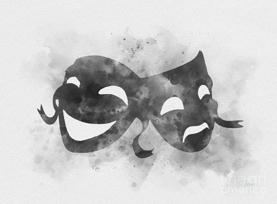 Comedy And Tragedy Black And White Mixed Media By My Inspiration Fine Art America
