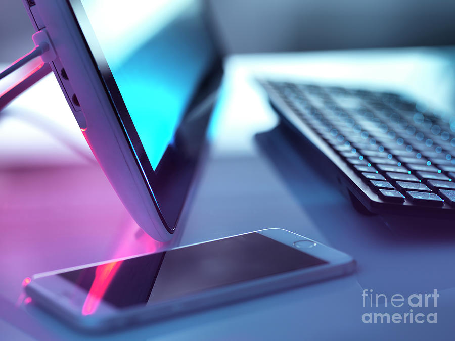 Computer Hardware And Smartphone by Science Photo Library