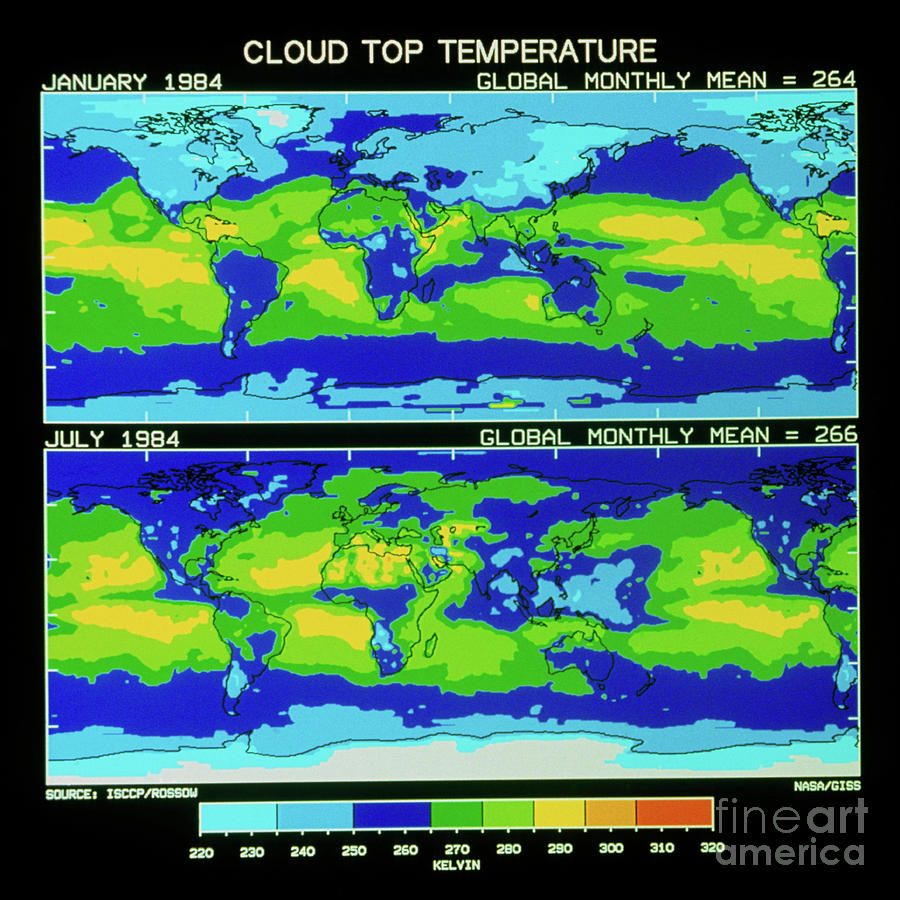 Computer Map Of Global Cloud-top Temperature Photograph by Nasa Goddard ...