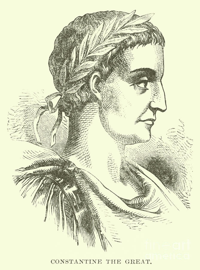 Constantine the Great, Illustration Drawing by English School - Pixels