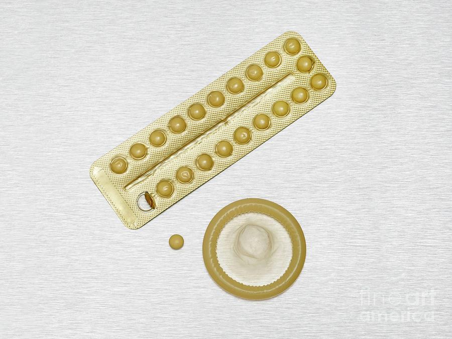 Contraception Pills And Condom Photograph By Science Photo Library Fine Art America