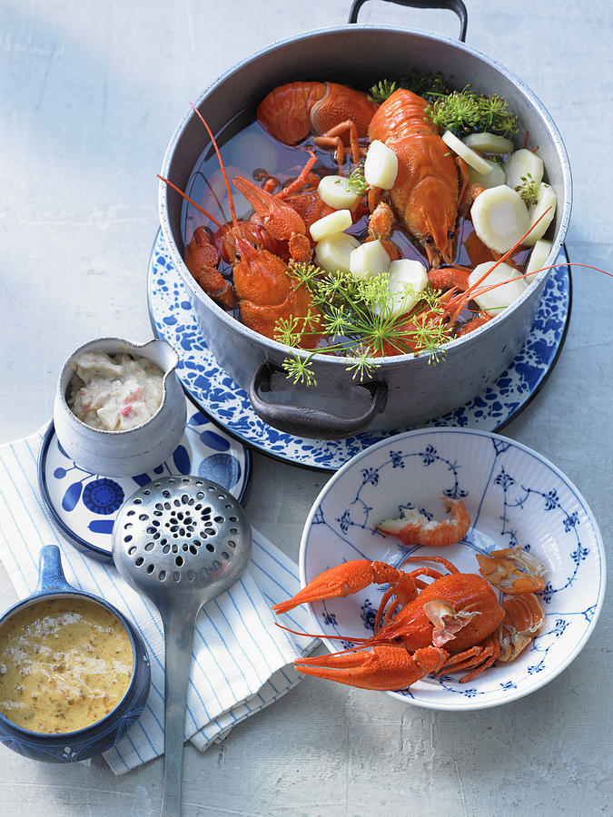 Cooked Crayfish With Two Dips Photograph by Jan-peter Westermann - Fine ...