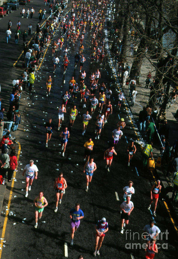 Crowd Of Runners On A Street During A Marathon Photograph by Conor ...