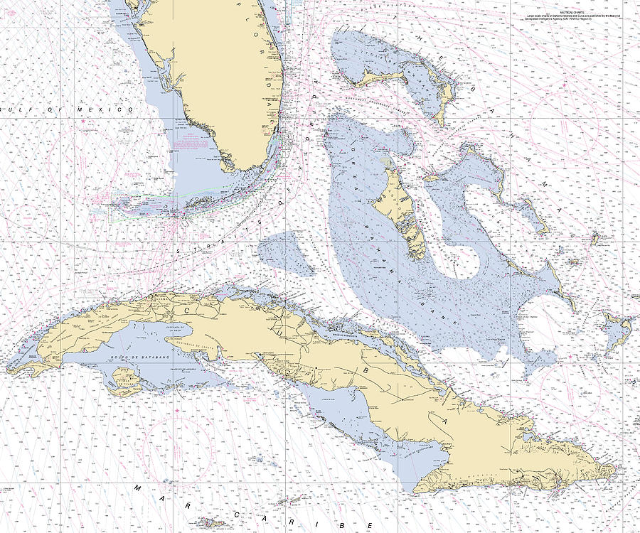 Cuba - Nautical Chart _v6 Mixed Media by Bret Johnstad - Pixels Merch