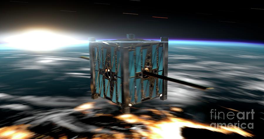 Cubesat In Orbit Photograph by Animate4.com/science Photo Library ...