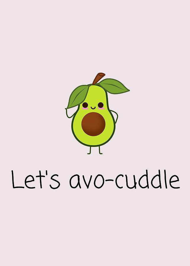 Cute Avocado Card - Vegan Valentine - Cute Romantic Card - Let's Avo ...