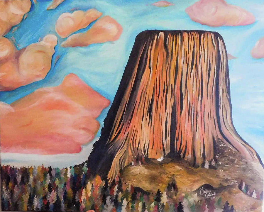 Devils Tower Painting by Bailey Crackel - Pixels