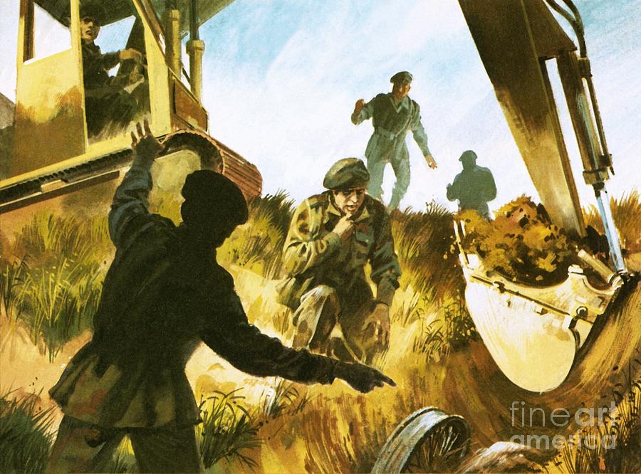 Discovery Of The Car Of Parry Thoma In The Pendine Sands Painting by ...