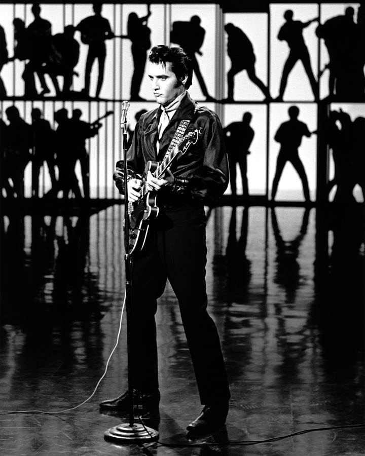Elvis Presley Playing Guitar In Concert Photograph By Globe Photos Pixels