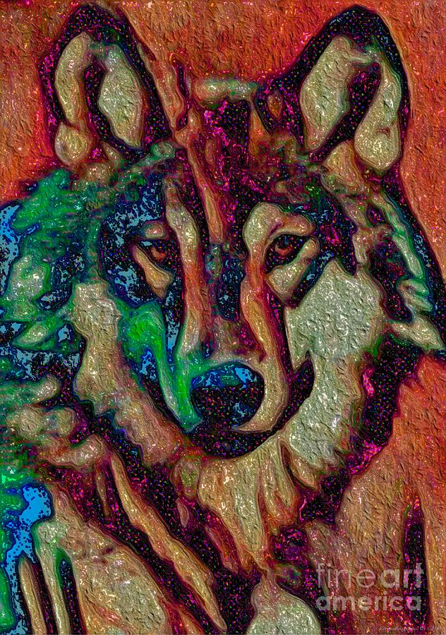 Embossed Wolf Mixed Media by Breena Briggeman - Pixels