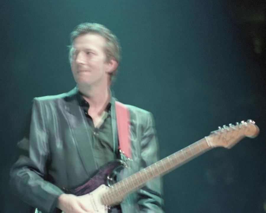 Eric Clapton Playing Guitar At The Arms Charity Concerts Photograph By Globe Photos Fine Art