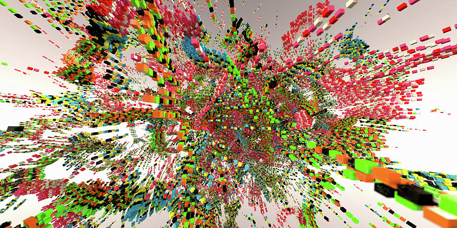 Exploding Multi Colored Geometric Shapes Photograph by Ikon Images ...