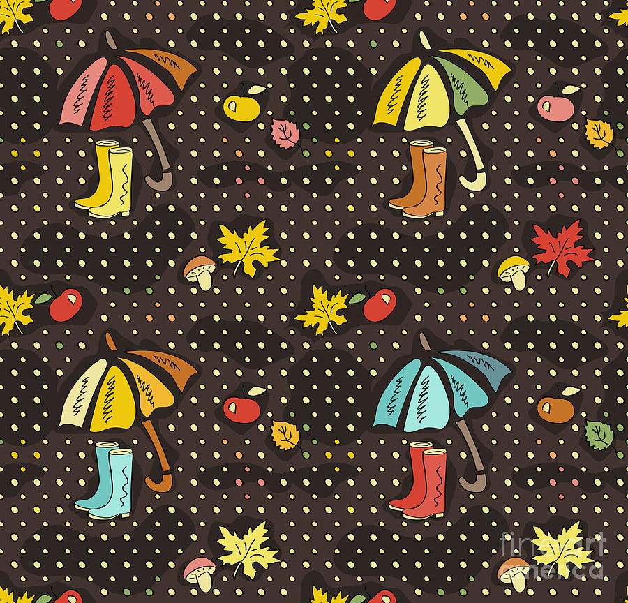 Fall Doodle Wallpaper Autumn Seamless Digital Art by Anton Malina ...